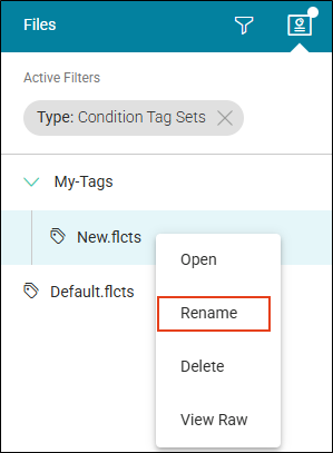 Renaming Condition Tag Sets